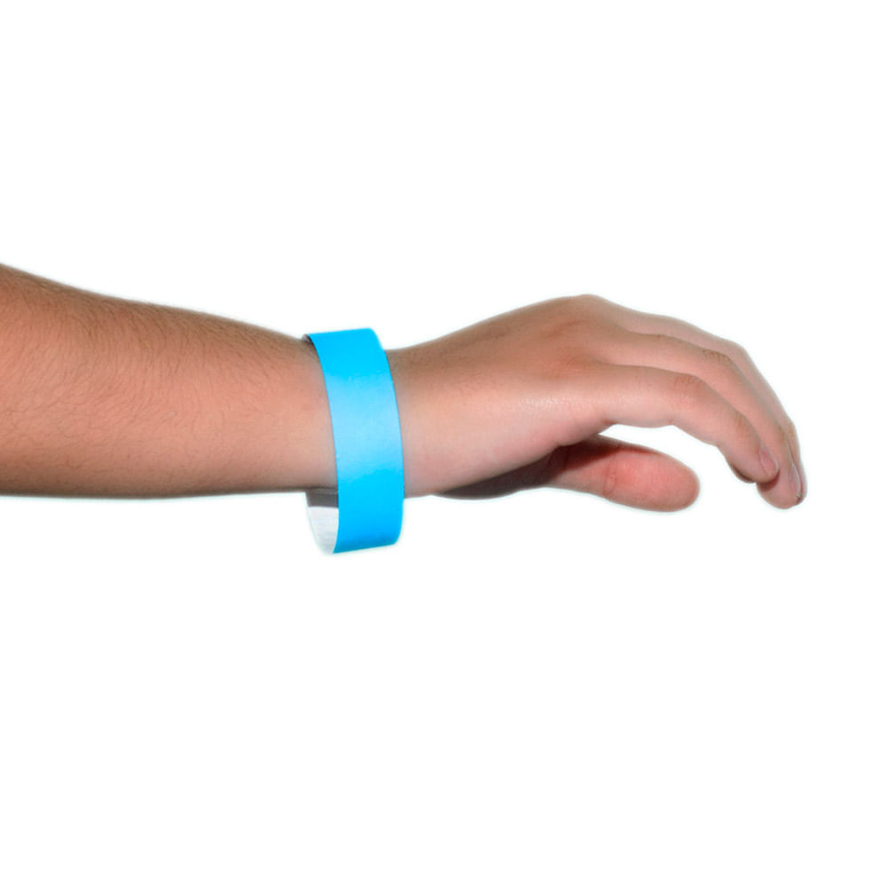 Pulseira De Identificação Tyvek Azul Claro C/50 Unidades - Mundo 25