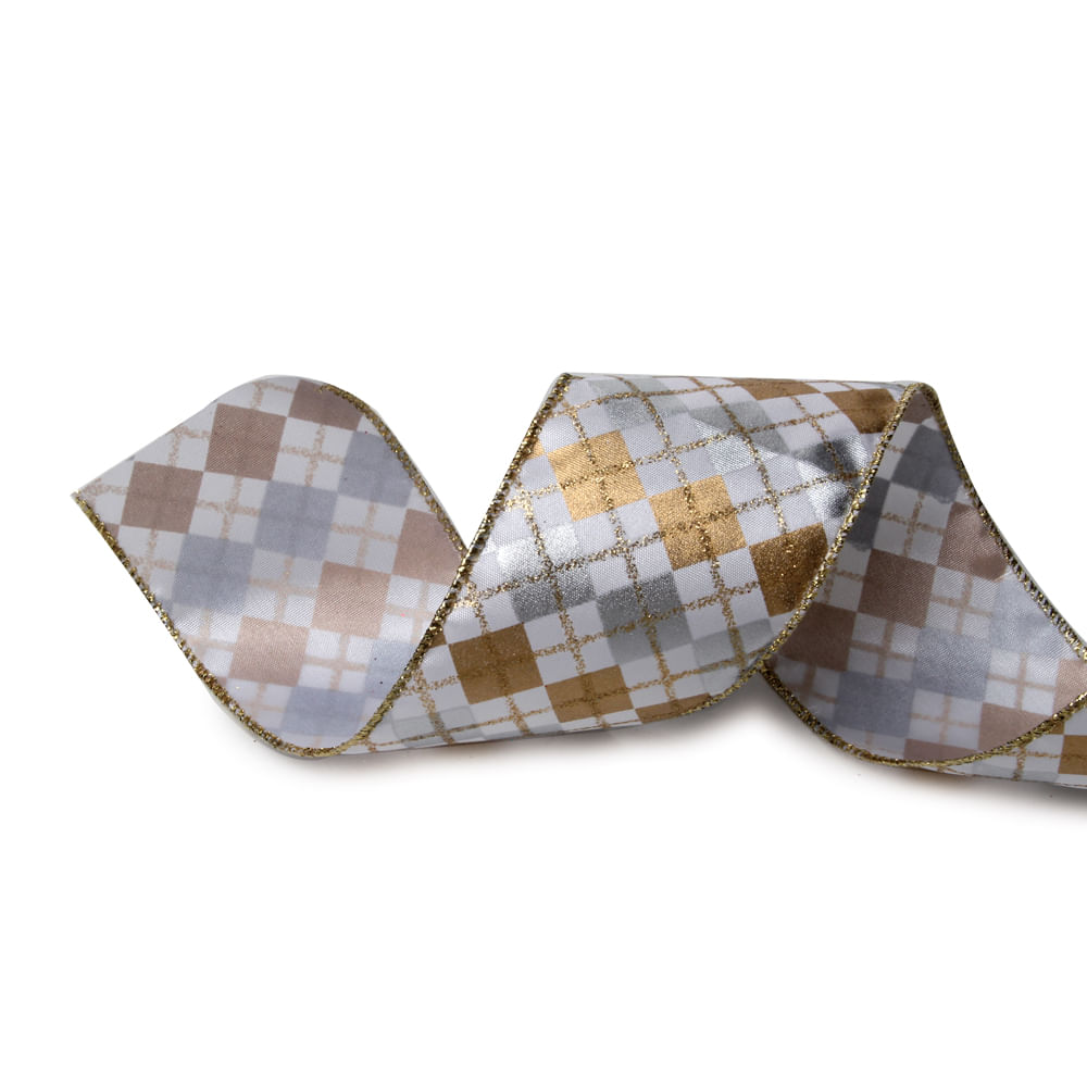 Fita De Voal Xadrez Nas Cores Branca, Prata E Ouro Glitter Ouro ...