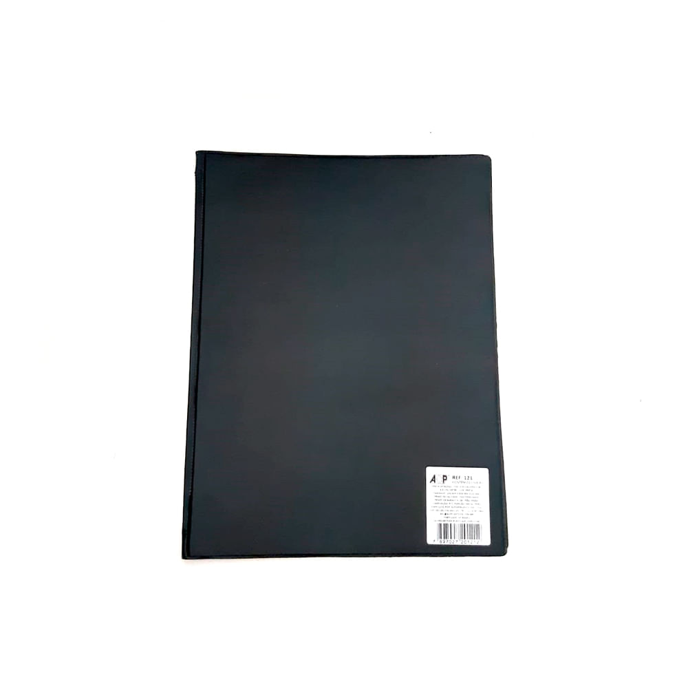 Pasta Catálogo Ofício ACP Preta C/10 Envelopes E 4 Colchetes - Mundo 25